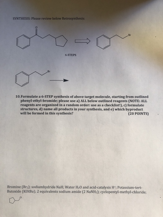 Solved SYNTHESIS: Please review below Retrosynthesis: | Chegg.com