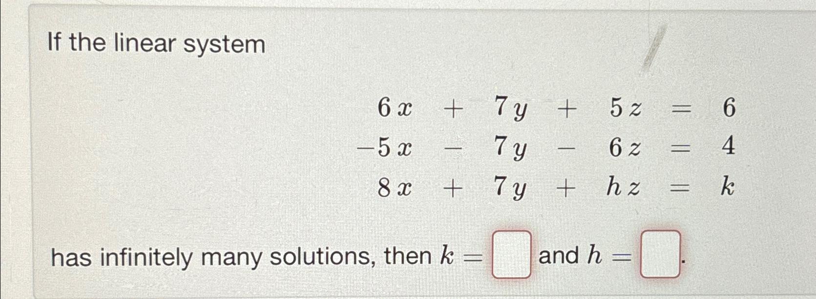 Solved If the linear | Chegg.com