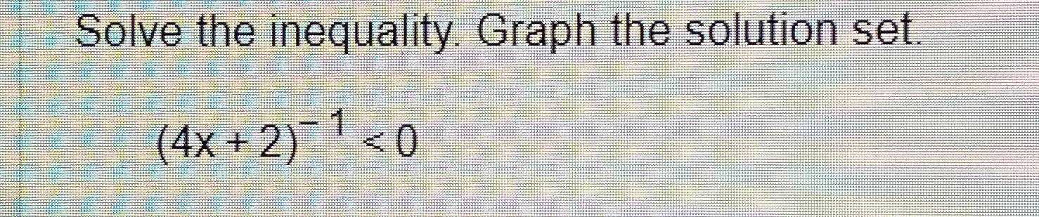Solved Solve the inequality. Graph the solution | Chegg.com