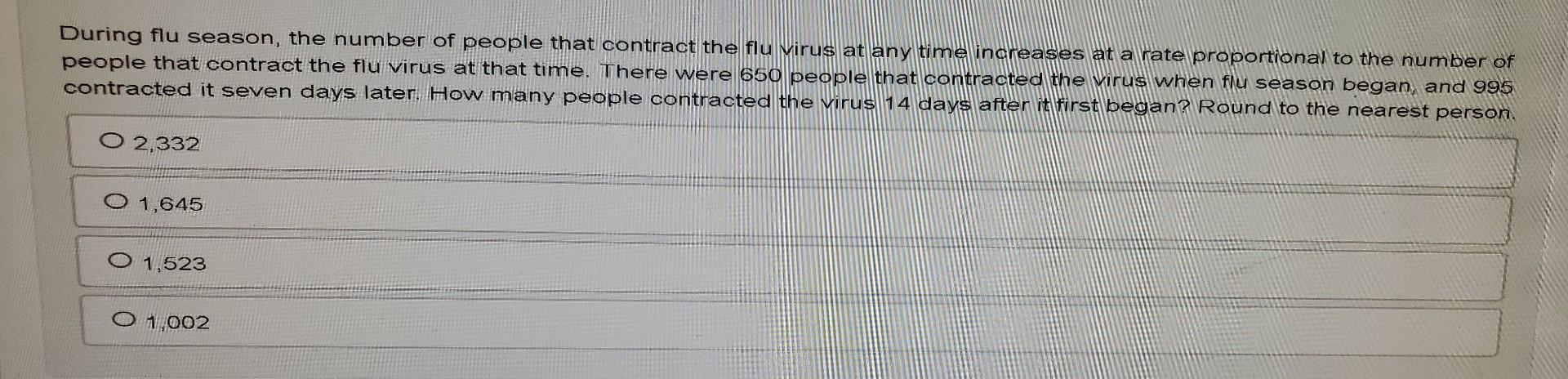 Solved During flu season, the number of people that contract | Chegg.com