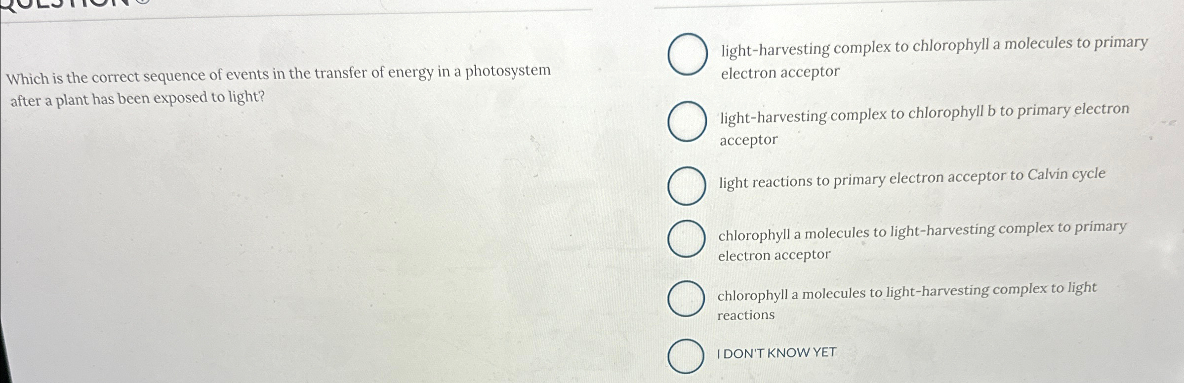 Solved Which is the correct sequence of events in the | Chegg.com