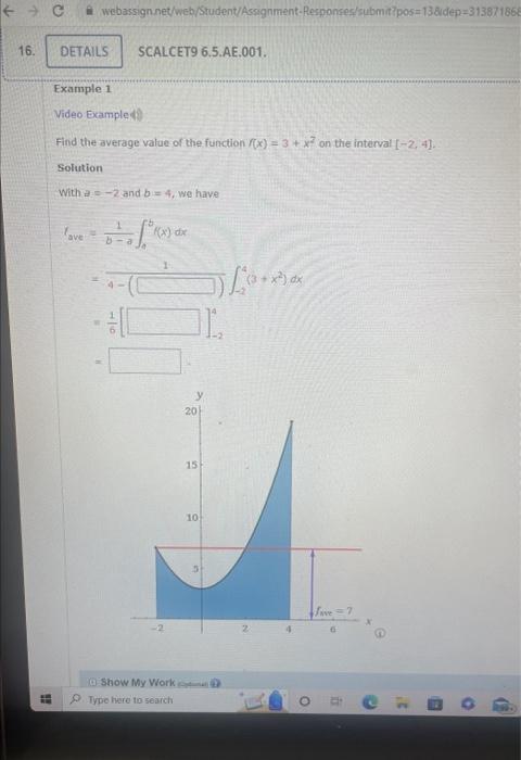 Solved Find the average value of the function f(x)=3+x2 on | Chegg.com
