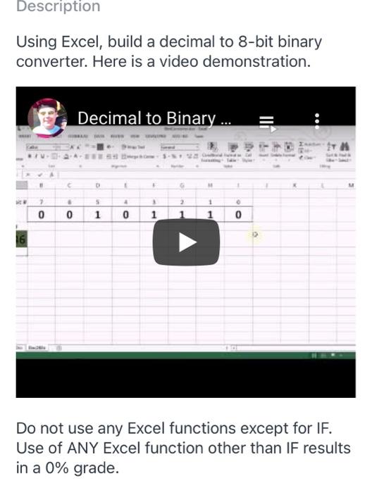 Solved built a DECIMAL to 8-bit BINARY converter using ONLY | Chegg.com