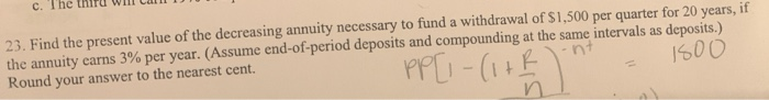 Solved 23. Find the present value of the decreasing annuity | Chegg.com