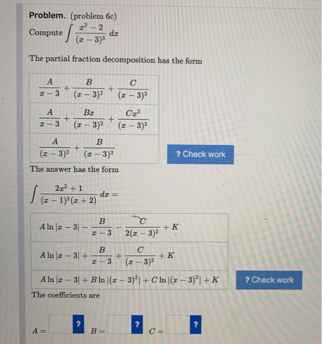 Solved Problem. (problem 6c) 2² - 2 Compute de Compute 8-33 | Chegg.com