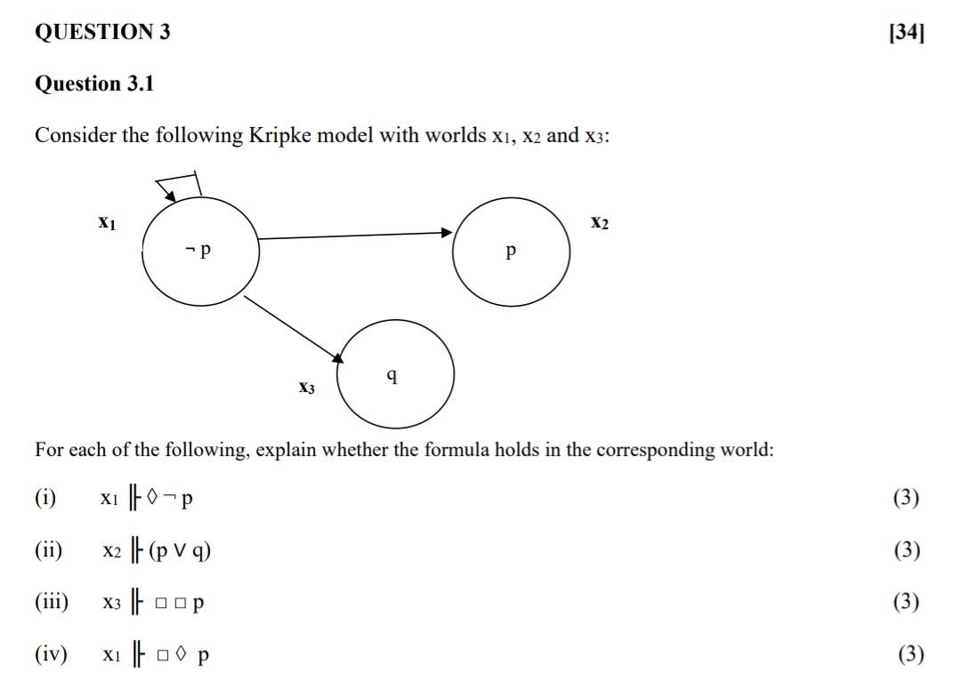 Solved Consider the following Kripke model with worlds x1,x2 | Chegg.com