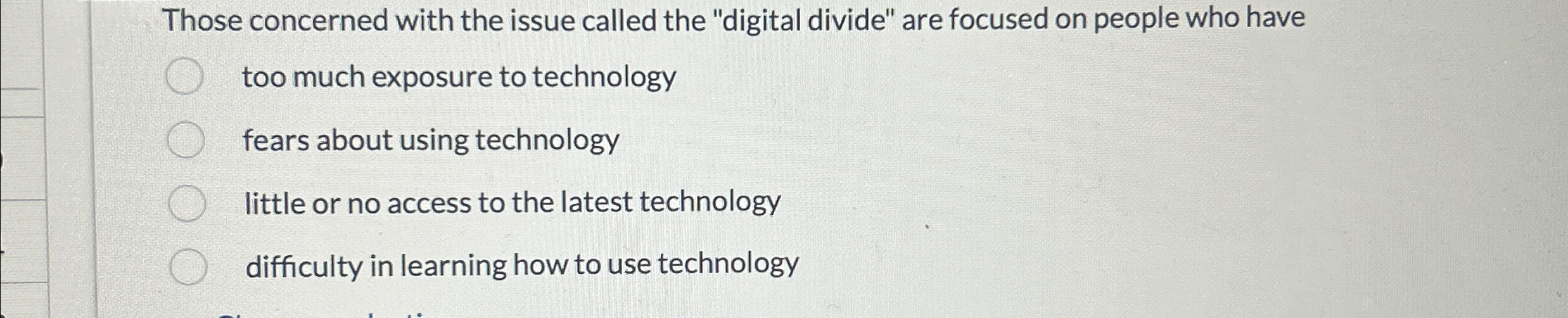 Solved Those concerned with the issue called the "digital | Chegg.com