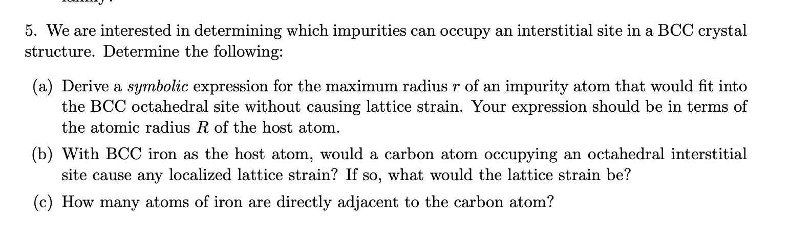 5. ﻿We are interested in determining which impurities | Chegg.com