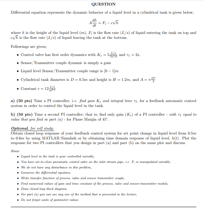 Solved QUESTIONDifferential equation represents the dynamic | Chegg.com
