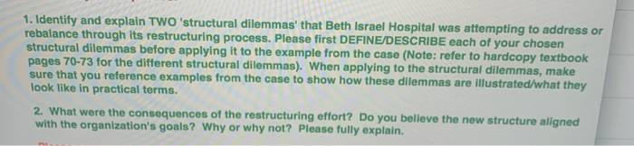 Solved 1. Identify and explain TWO 'structural dilemmas' | Chegg.com