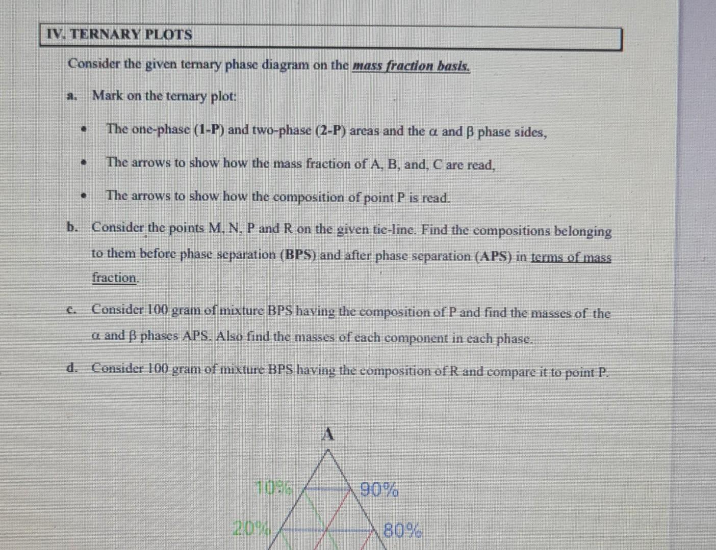 Solved Consider the given ternary phase diagram on the mass | Chegg.com
