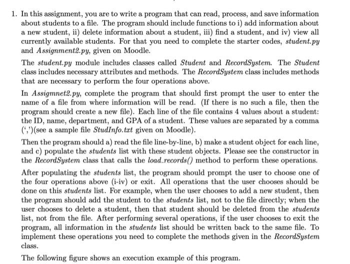 Solved In this assignment, you are to write a program that | Chegg.com