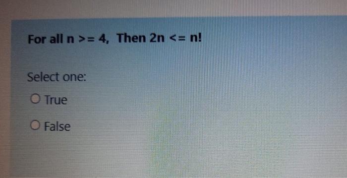 Solved For all n >= 4, Then 2n