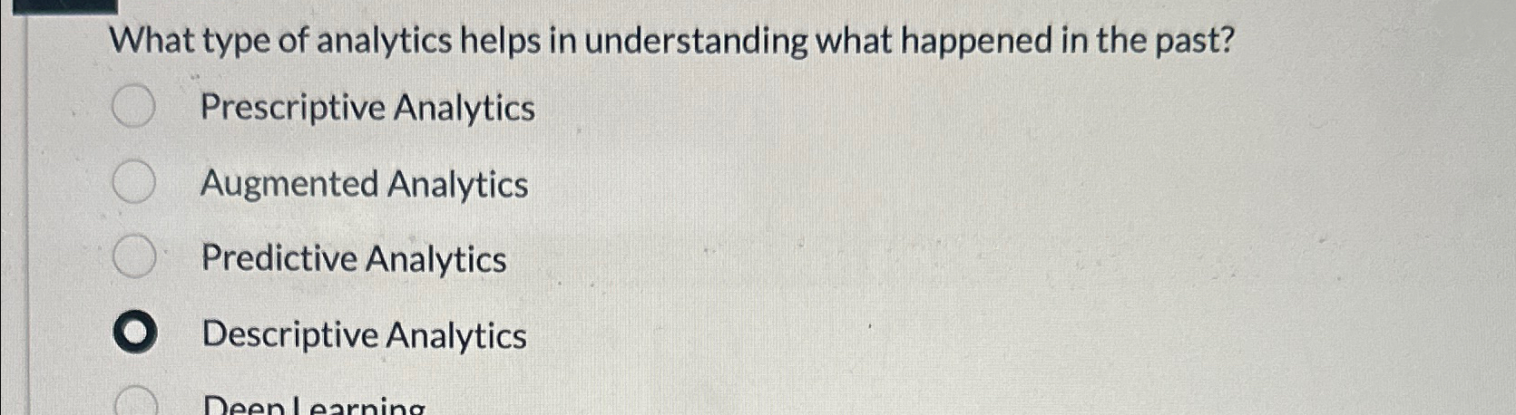 Solved What type of analytics helps in understanding what | Chegg.com