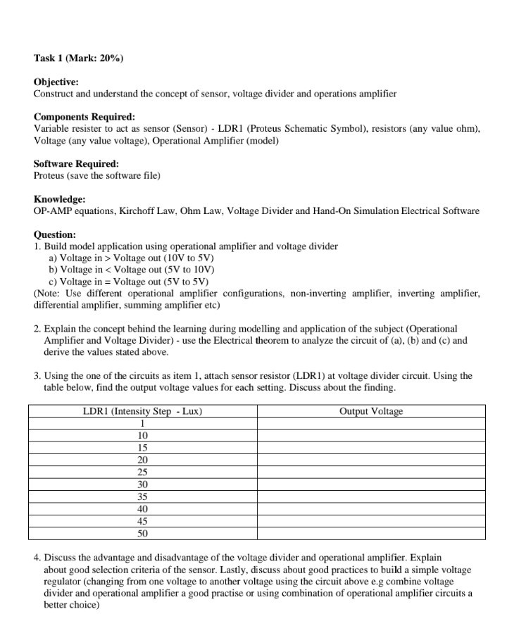 Task 1 (Mark: 20%) Objective: Construct and | Chegg.com