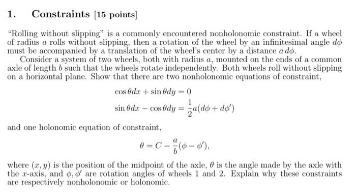 Solved "Rolling without slipping" is a commonly encountered | Chegg.com