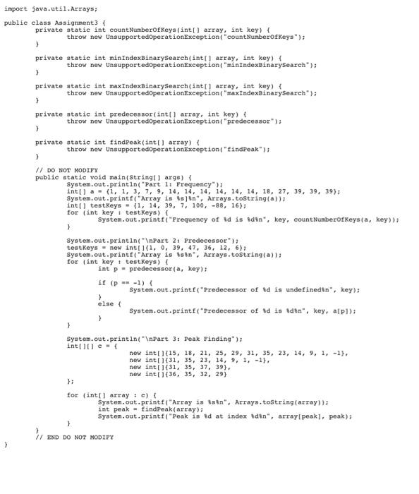 Solved ort java.util. Arrays; lic class Assignment 3 ; | Chegg.com
