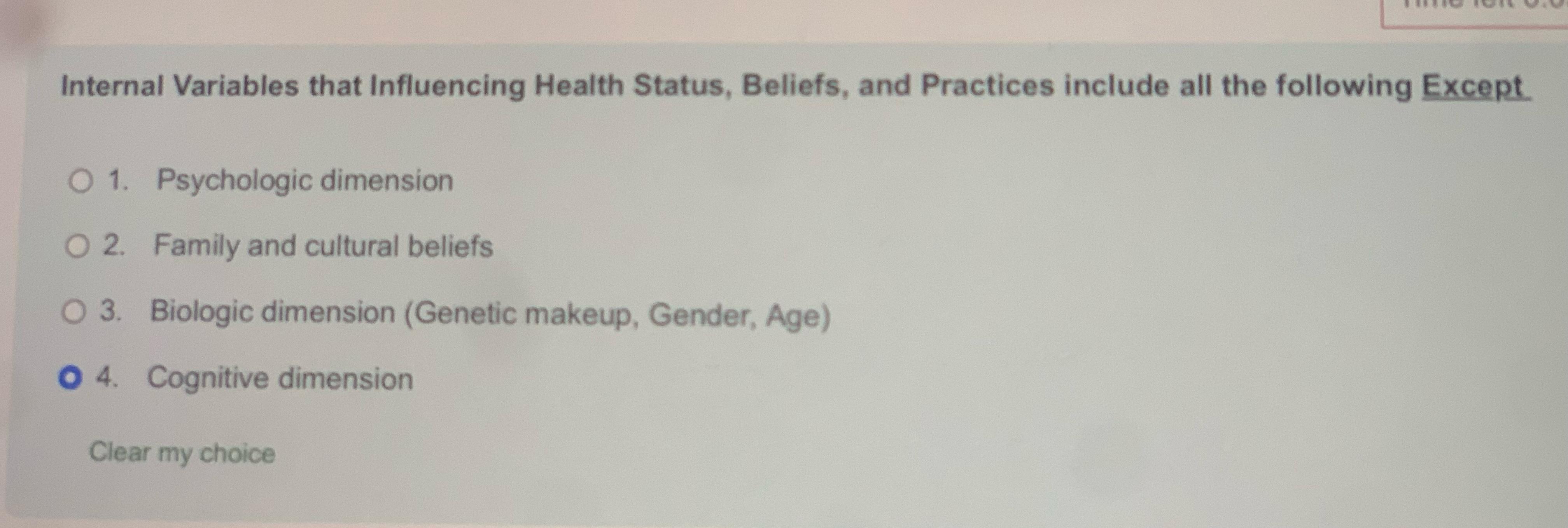 Solved Internal Variables that Influencing Health Status, | Chegg.com