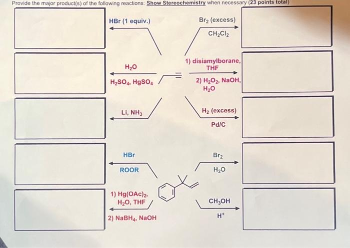 Solved 1) disiamylborane, 1) Hg(OAc)2, H2O,THF | Chegg.com