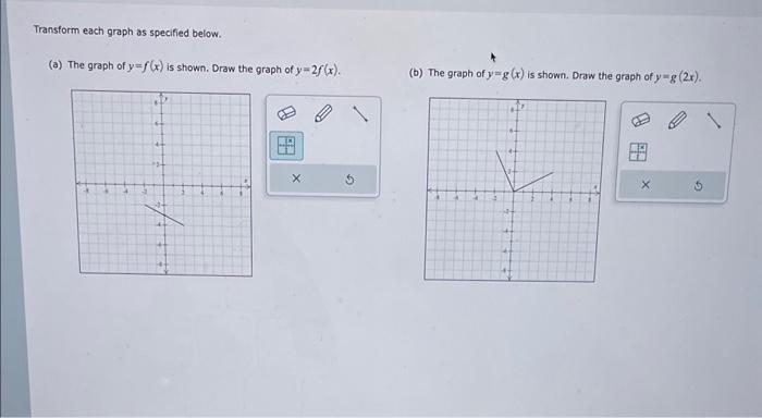 Solved Transform each graph as specified below. (a) The | Chegg.com