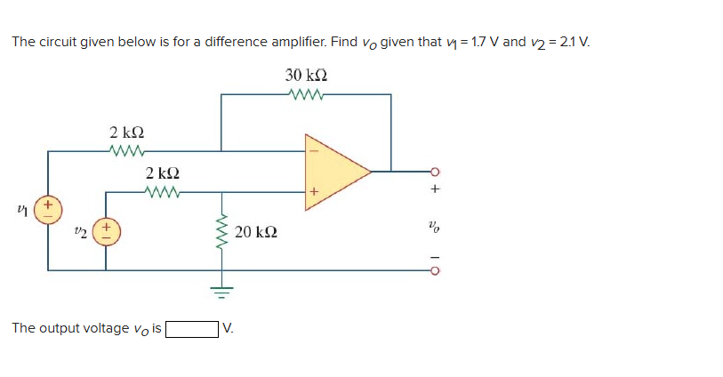 Solved The circuit given below is ﻿for a difference | Chegg.com