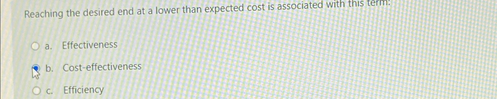 Solved Reaching the desired end at a lower than expected | Chegg.com