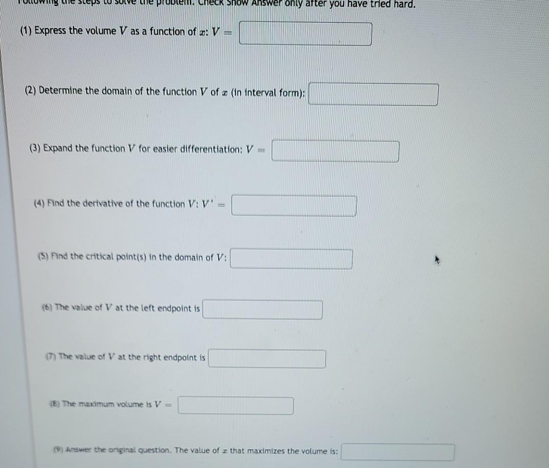 Solved Open-box Problem. An open-box (top open) is made from | Chegg.com
