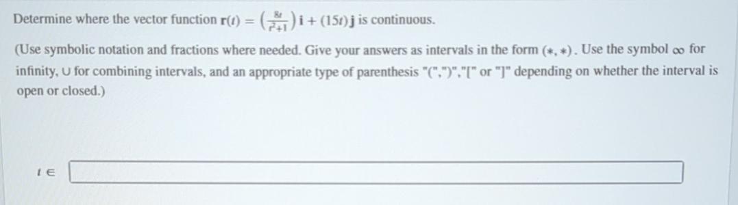 Solved Determine where the vector function | Chegg.com
