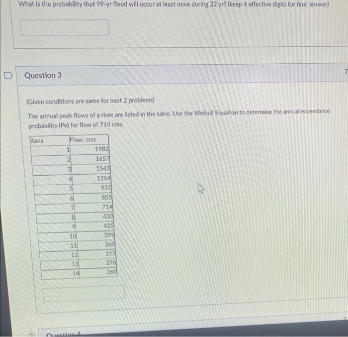 Solved What is the probability that 99−yr flood will occur | Chegg.com