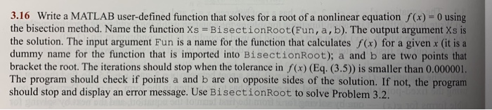 Please Help Code This In Matlab With Bisection 2477