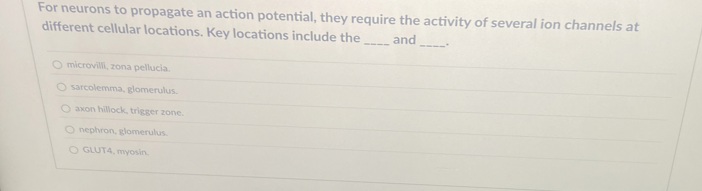 Solved For neurons to propagate an action potential, they | Chegg.com