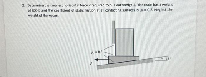 Solved Determine the smallest horizontal force P required to | Chegg.com