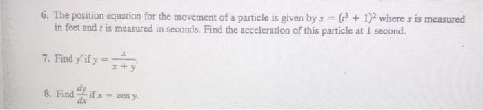 Solved 6. The position equation for the movement of a | Chegg.com