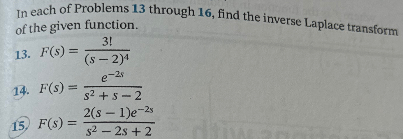In each of Problems 13 ﻿through 16, ﻿find the inverse | Chegg.com