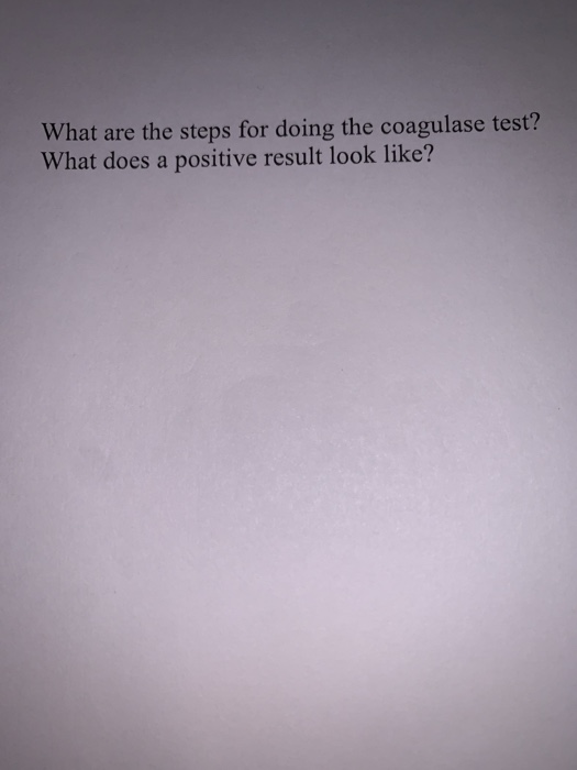 Solved What are the steps for doing the coagulase test? What | Chegg.com