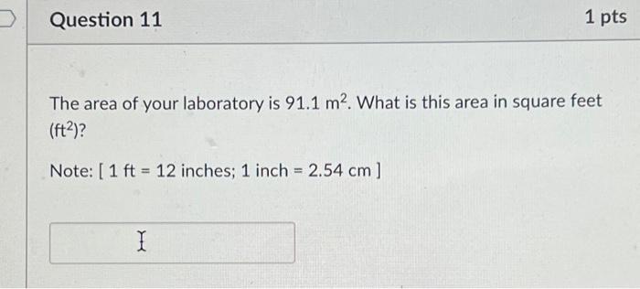 Solved The area of your laboratory is 91.1 m2. What is this | Chegg.com