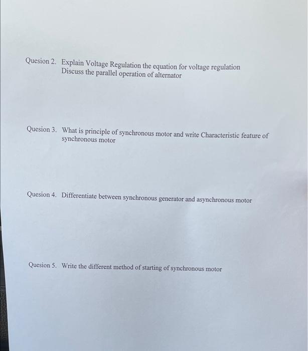 Solved Quesion 2. Explain Voltage Regulation the equation | Chegg.com