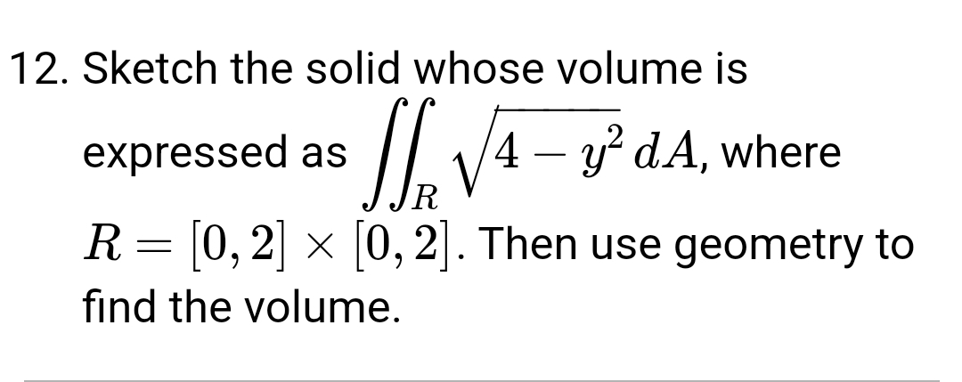 Solved Sketch the solid whose volume is expressed as | Chegg.com