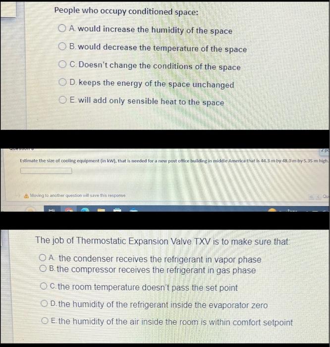 Solved People who occupy conditioned space: A. would | Chegg.com