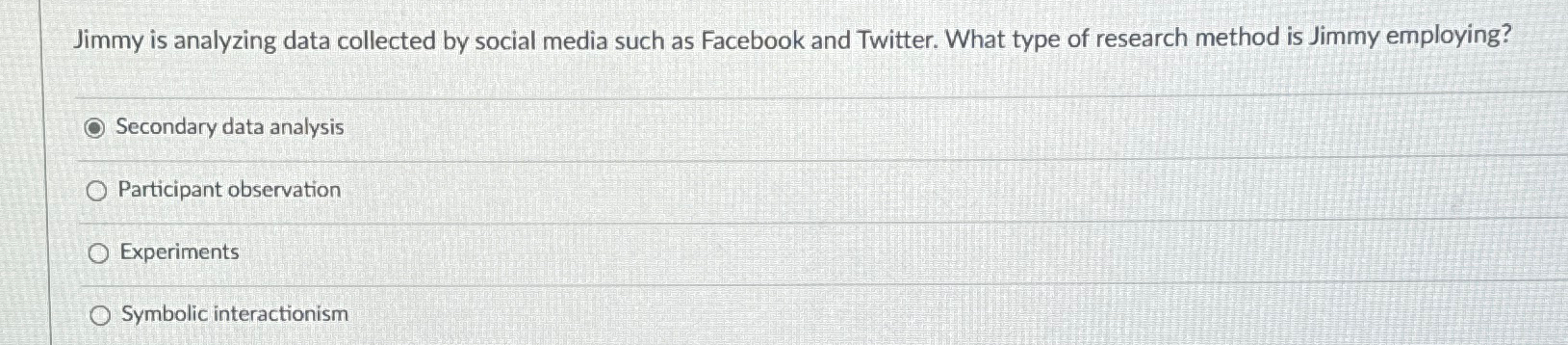 Solved Jimmy is analyzing data collected by social media | Chegg.com