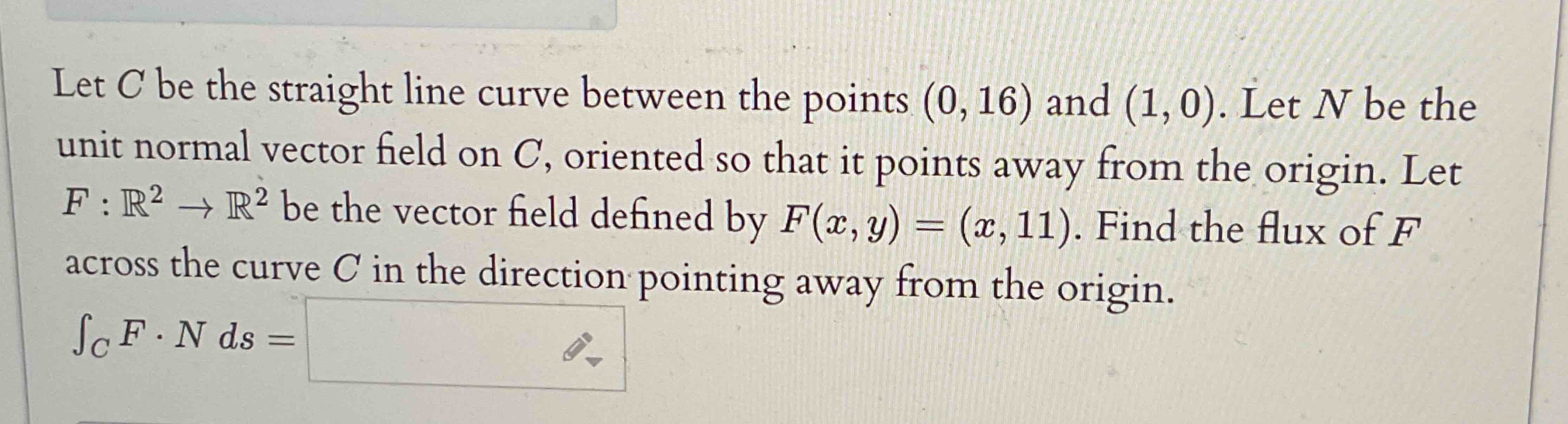 Solved Let C be ﻿the straight line curve between the points | Chegg.com
