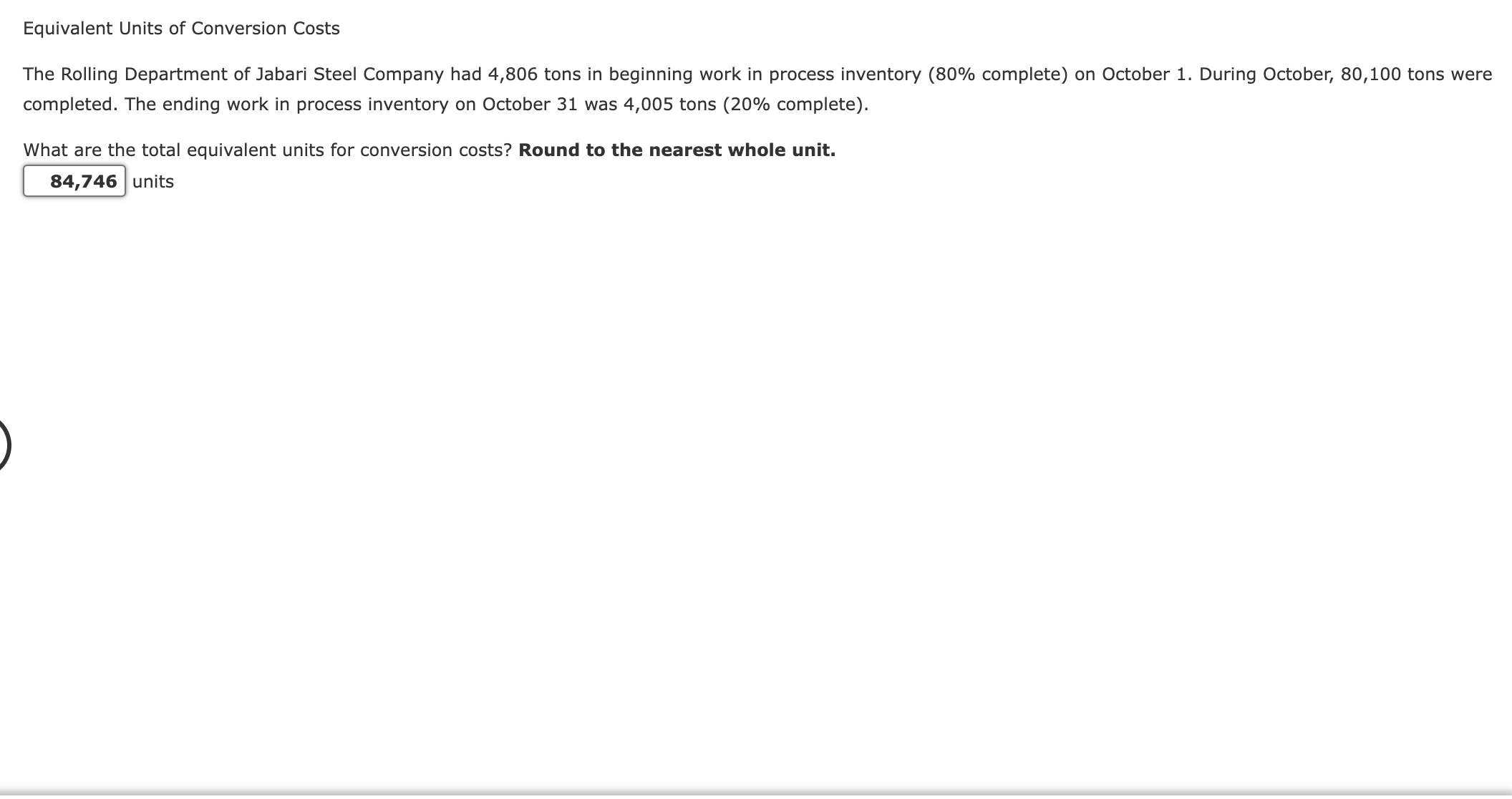 Solved Equivalent Units of Conversion CostsThe Rolling | Chegg.com