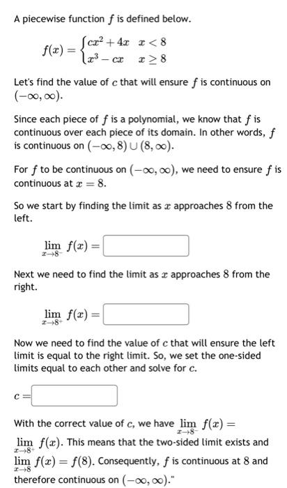 Solved A piecewise function f is defined below. | Chegg.com