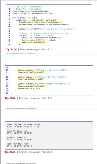 Solved (JAVA) Modify Fig. 21.15 "Tree.java" and 21.16 | Chegg.com