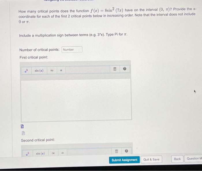 Solved How many critical points does the function | Chegg.com