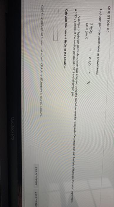 Solved A sample of hydrogen peroxide solution was analyzed | Chegg.com