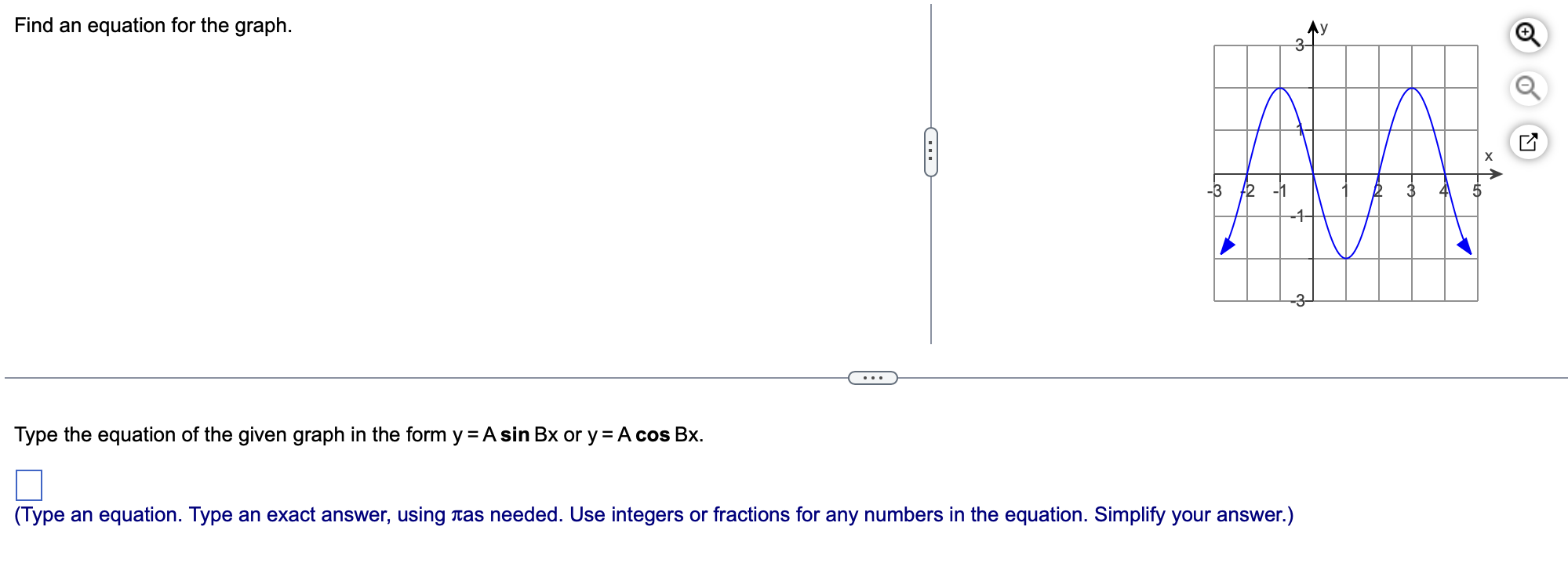 Solved Find an equation for the graph.Type the equation of | Chegg.com