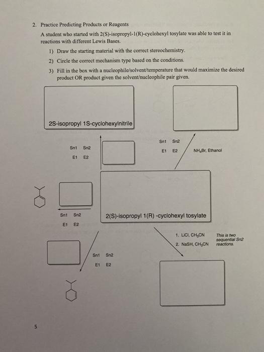 Solved 2. Practice Predicting Products or Reagents A student | Chegg.com