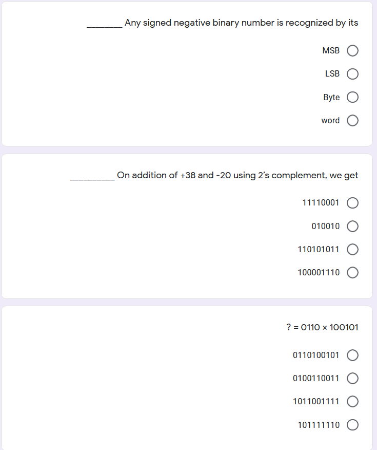 Solved Any Signed Negative Binary Number Is Recognized By 