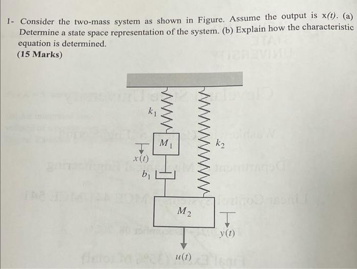 Solved 1. Consider the two-mass system as shown in Figure. | Chegg.com